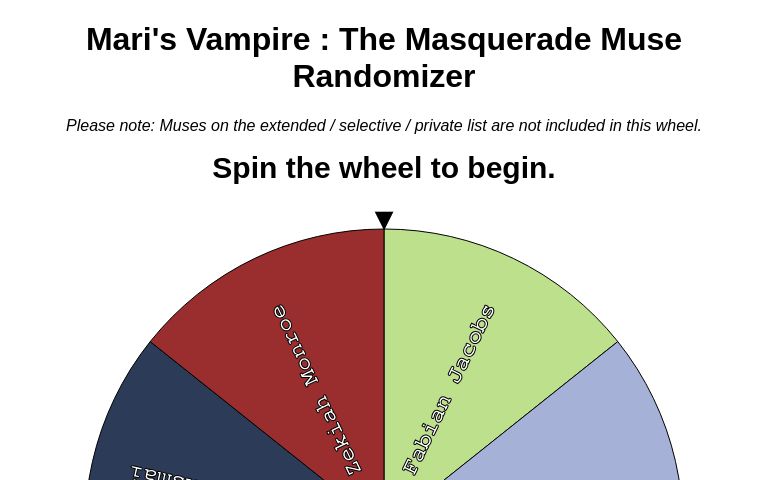 Mari's Vampire : The Masquerade Muse Randomizer ― Perchance Generator