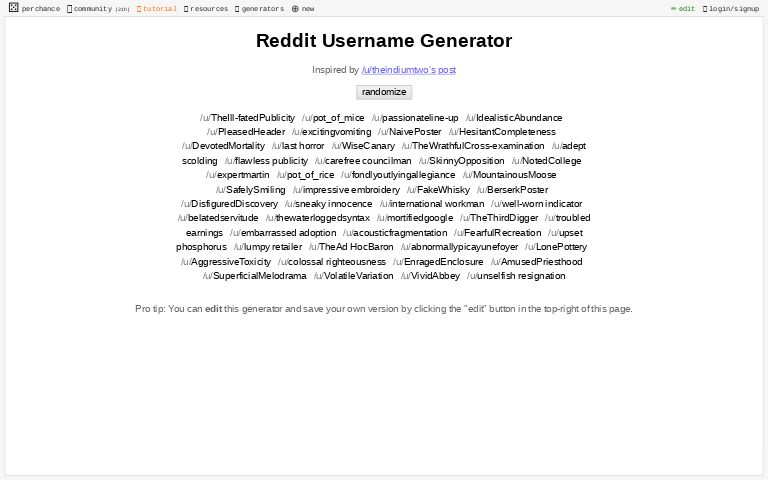 Reddit Username Generator
