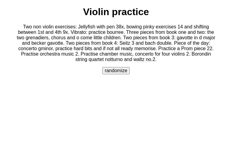 Violin practice ― Perchance Generator