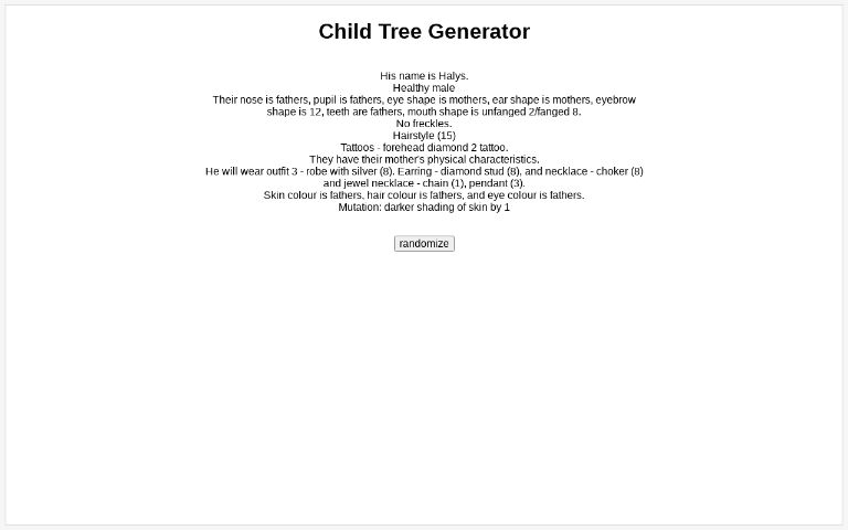 Child Tree Generator