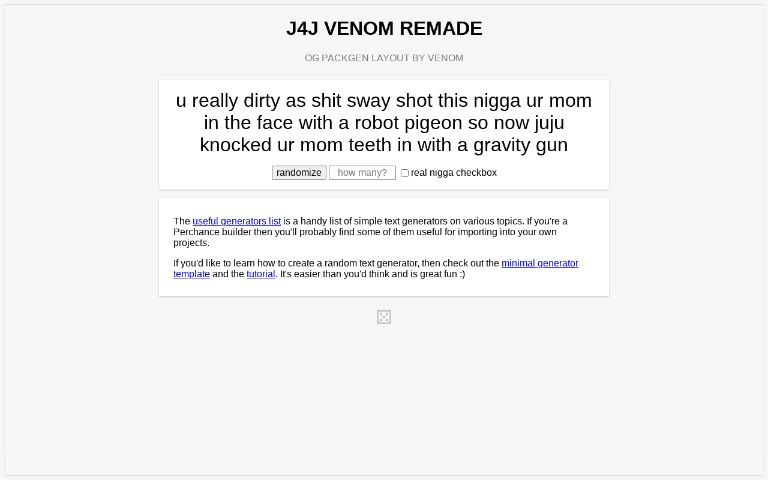 J4J VENOM REMADE ― Perchance Generator