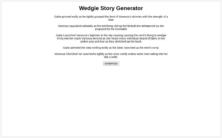 Wedgie Story Generator