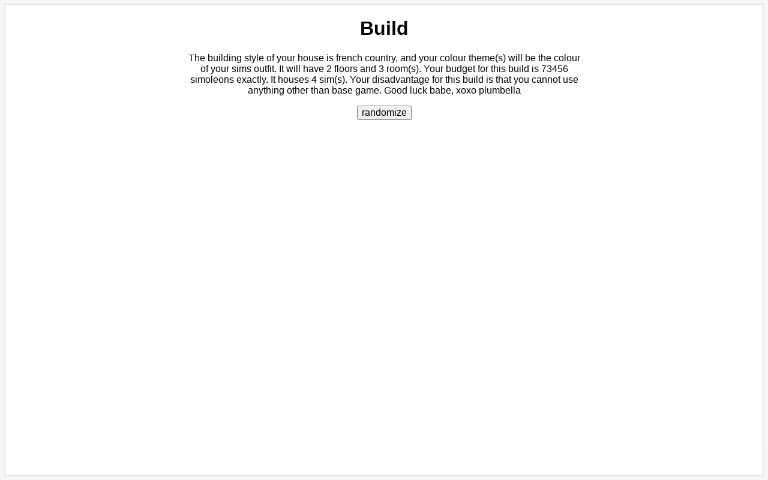 Build ― Perchance Generator