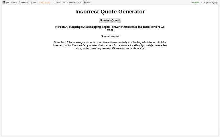 Incorrect Quote Generator