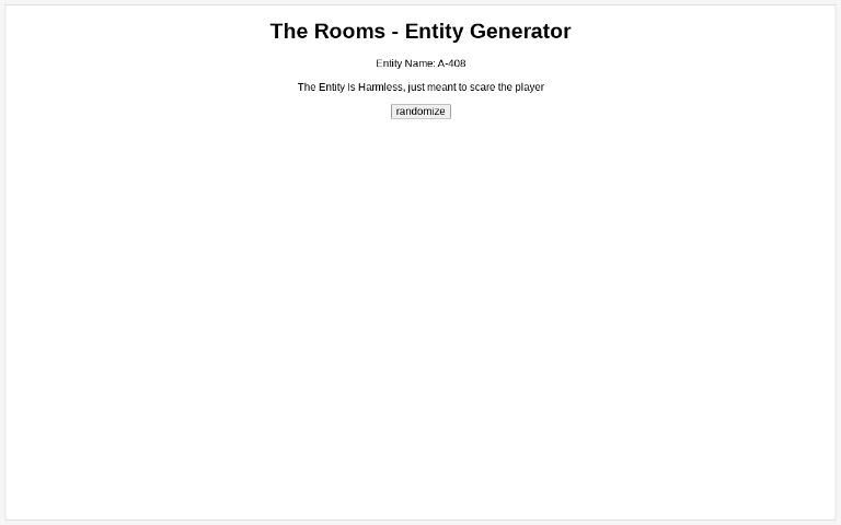 The Rooms - Entity Generator