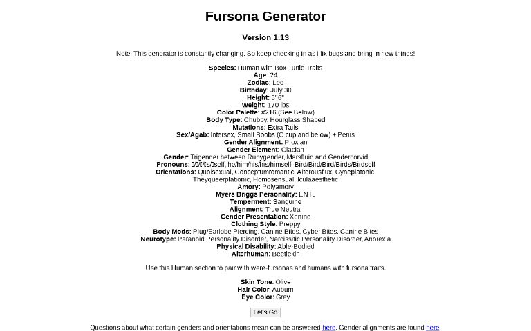 Fursona Generator