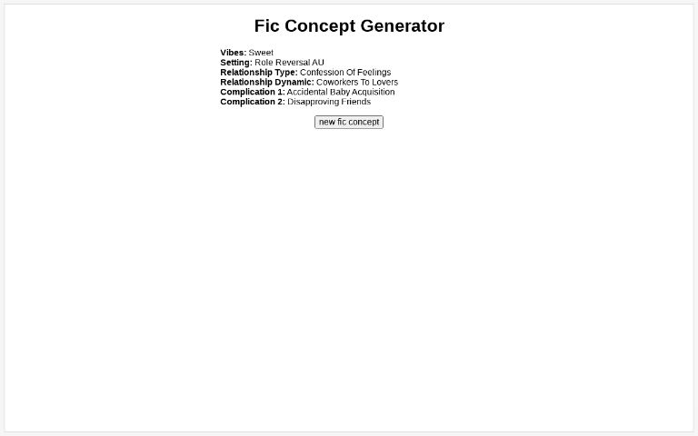 Fic Concept Generator