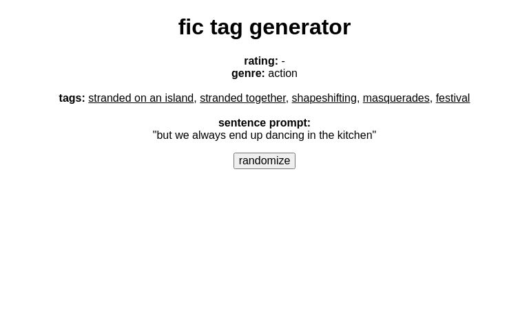 fic tag generator