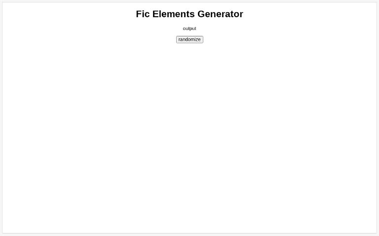 Fic Elements Generator