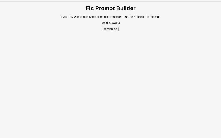 Fic Prompt Builder ― Perchance Generator