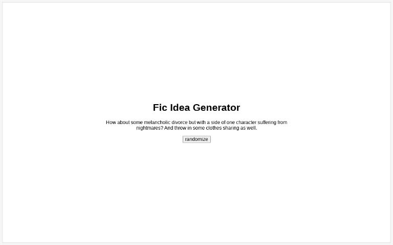 Fic Idea Generator