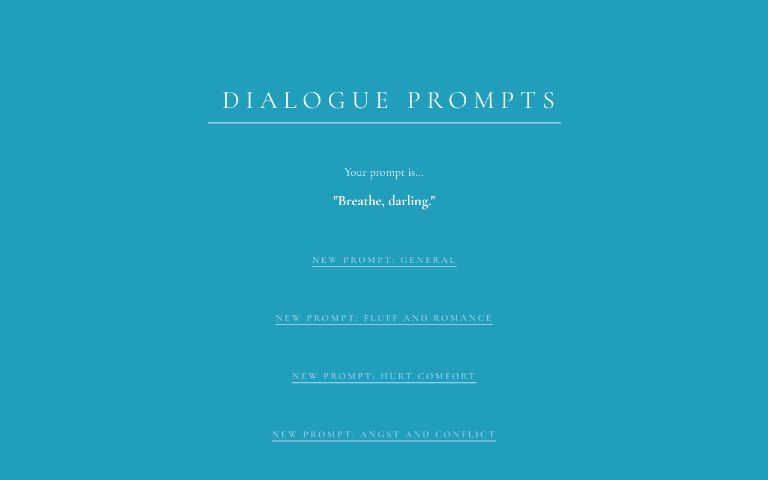 Dialogue Prompts ― Perchance Generator