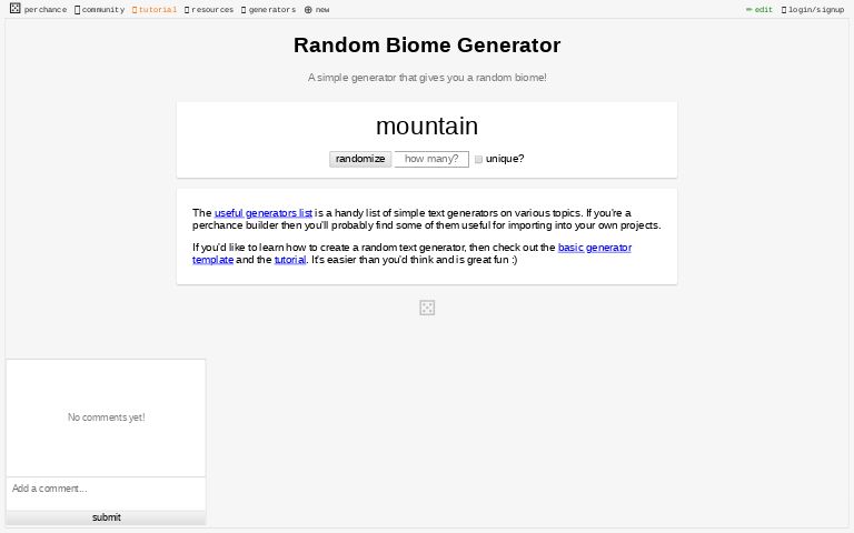 Random Biome Generator