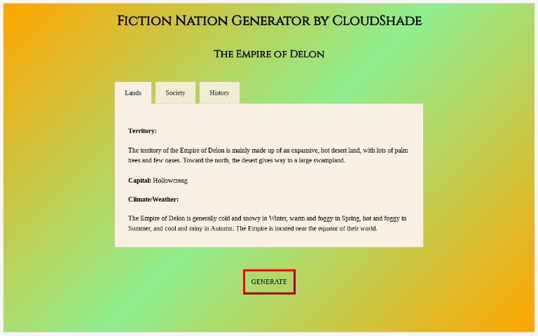 Fantasy Nation Generator