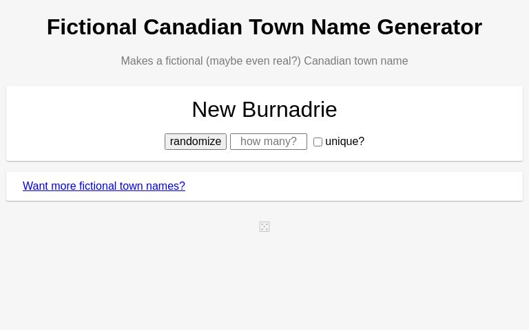Fictional Canadian Town Name Generator