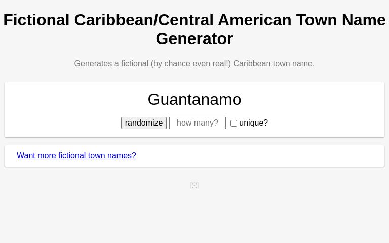Fictional Caribbean/Central American Town Name Generator
