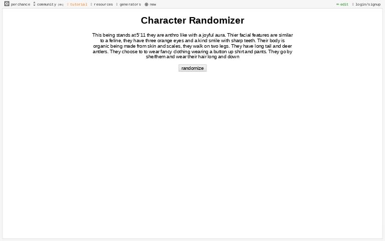 Character Randomizer ― Perchance Generator