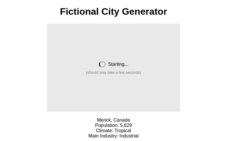 Fictional City Generator
