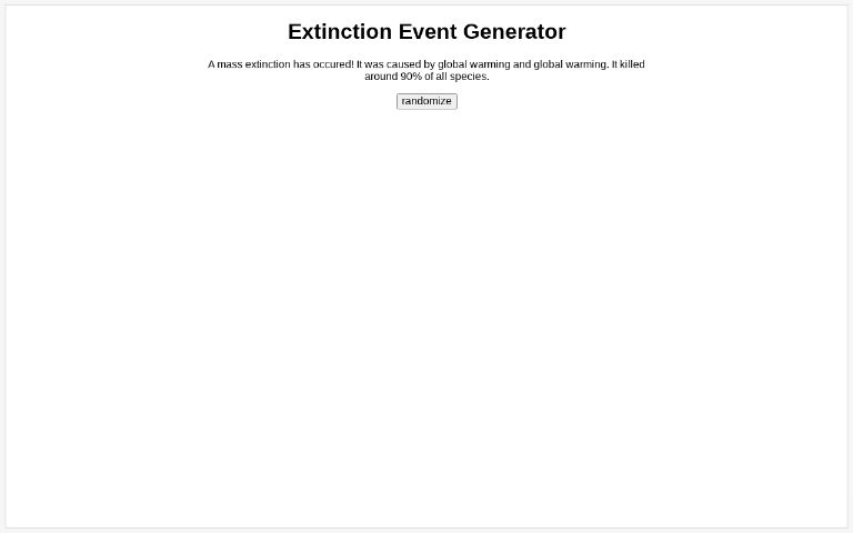 Extinction Event Generator