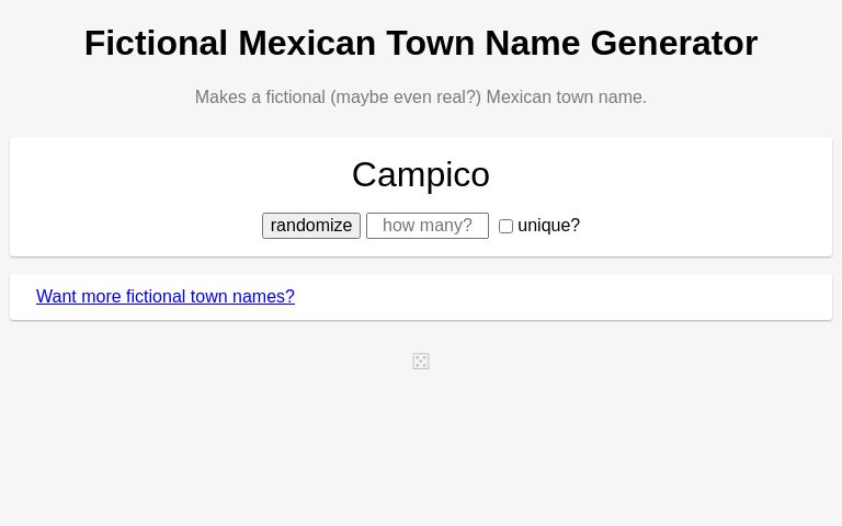 Fictional Mexican Town Name Generator