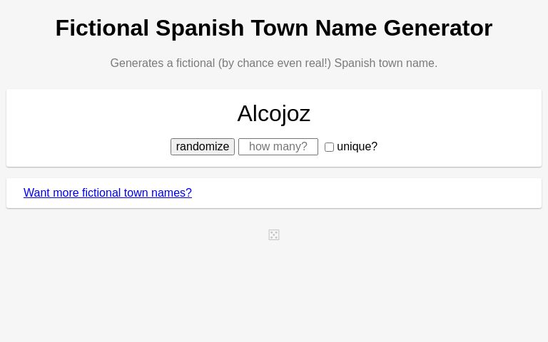Fictional Spanish Town Name Generator
