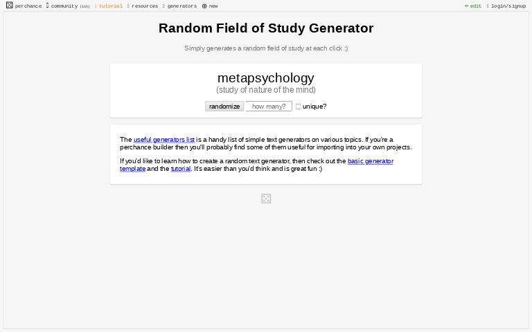 Random Field of Study Generator