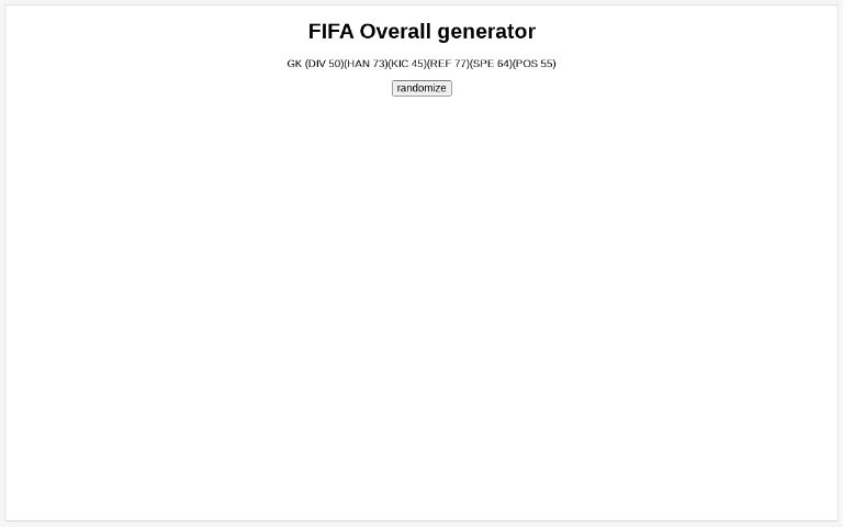 FIFA Overall generator
