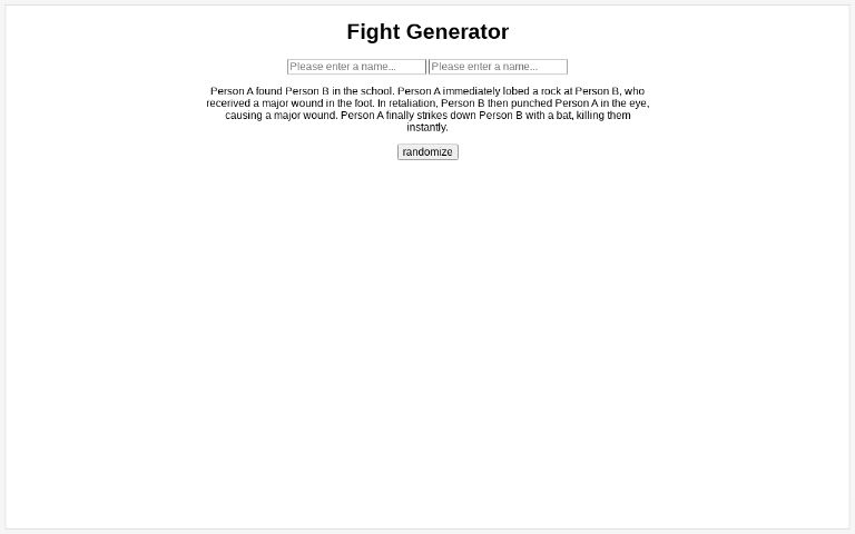 Fight Generator