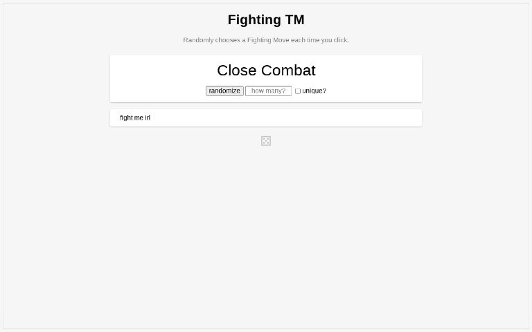 Fighting TM ― Perchance Generator