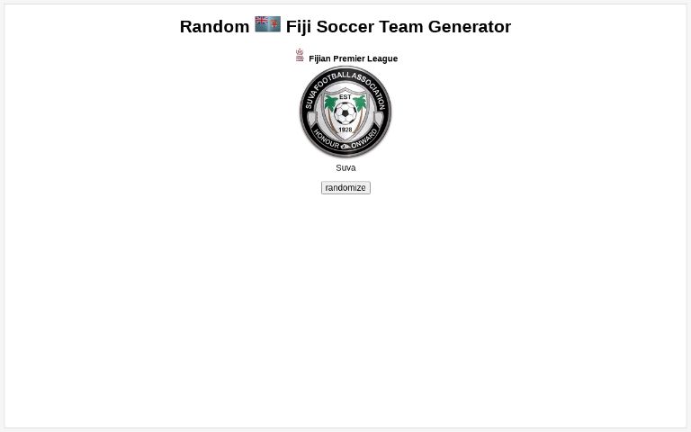 Random Fiji Soccer Team Generator