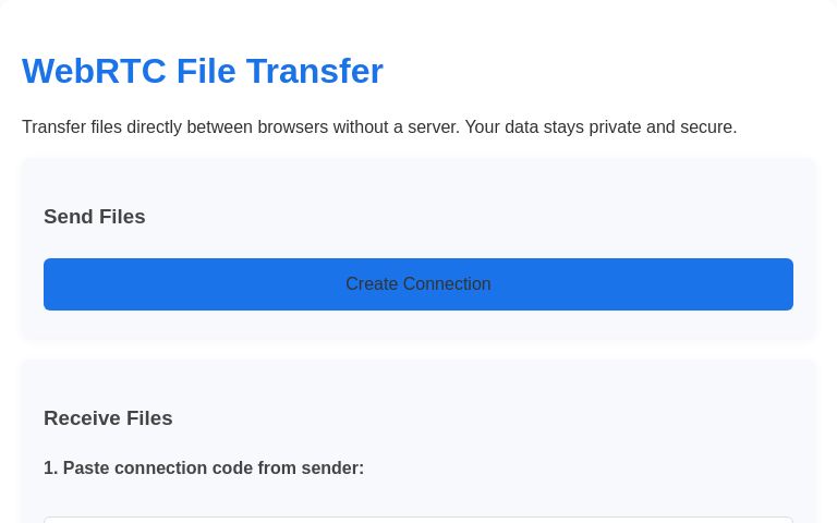 WebRTC File Transfer ― Perchance Generator
