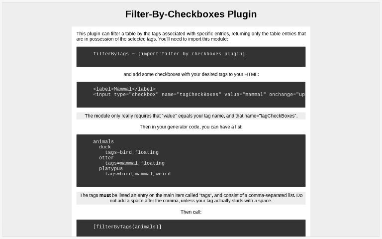 Filter-By-Checkboxes Plugin