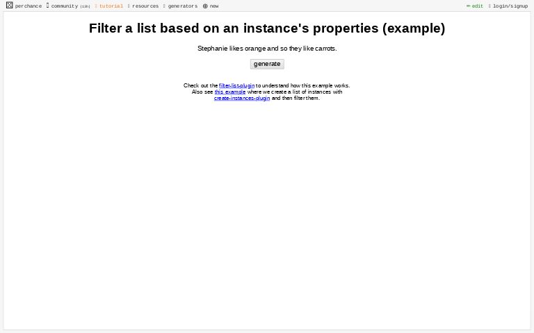 Filter a list based on an instance's properties (example) ― Perchance Generator