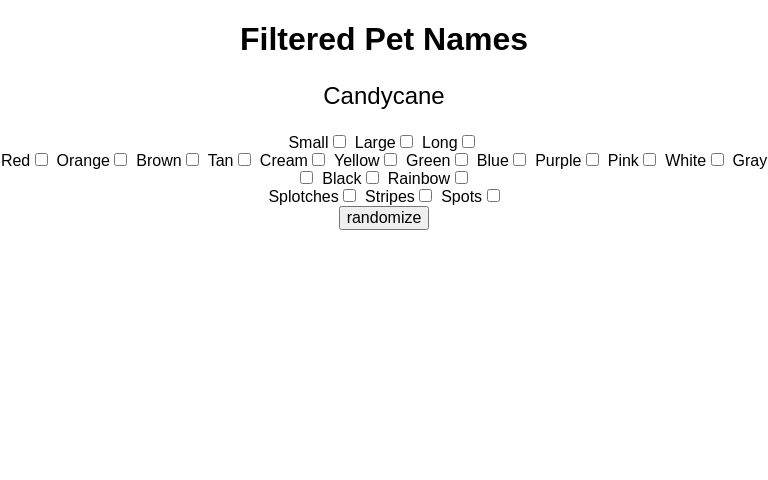 Filtered Pet Names ― Perchance Generator