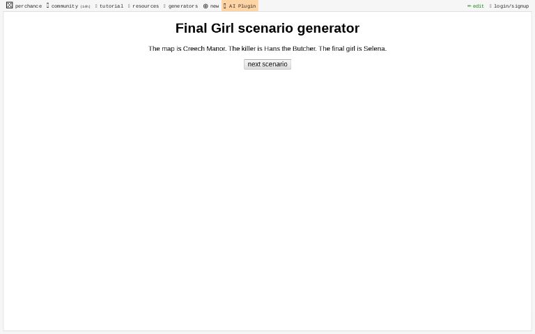 Final Girl scenario generator