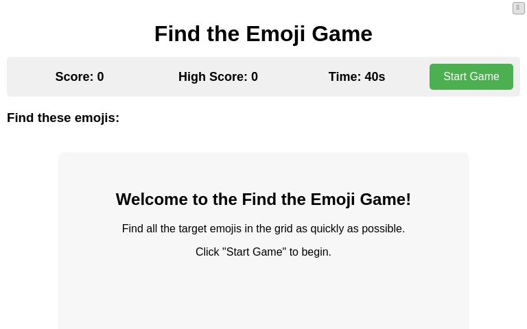 Find the Emoji Game (free, no sign-up, unlimited) ― Perchance Generator