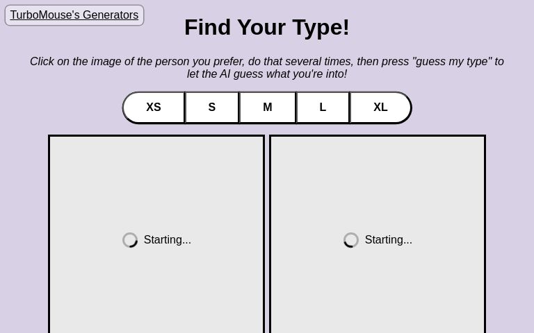 Find Your Type! ― Perchance Generator