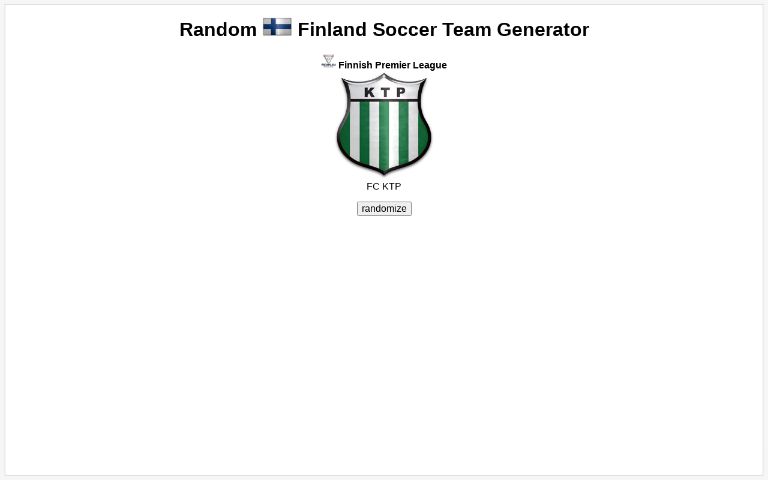Random Finland Soccer Team Generator
