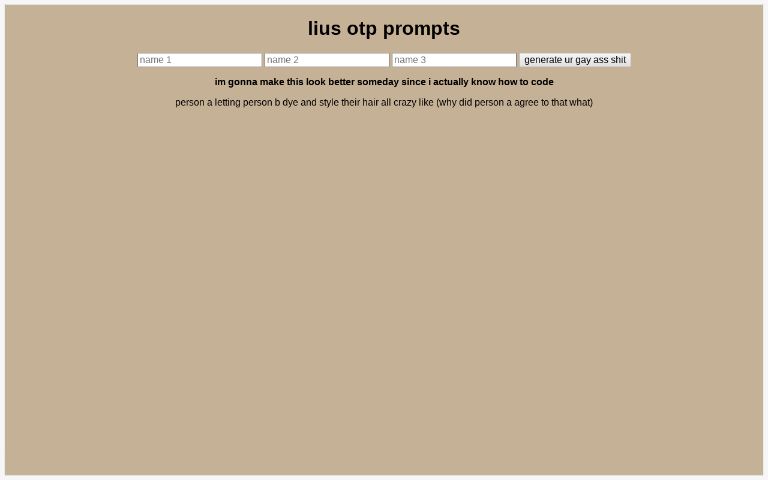 lius otp prompts ― Perchance Generator