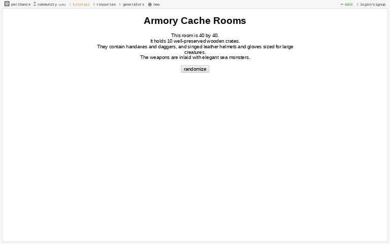 Armory Cache Rooms ― Perchance Generator
