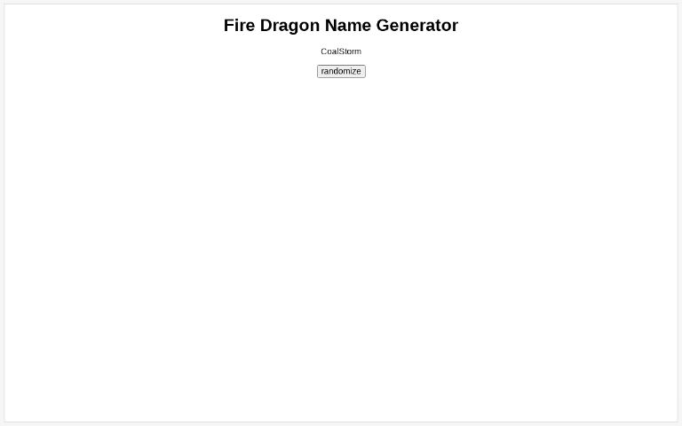 Fire Dragon Name Generator
