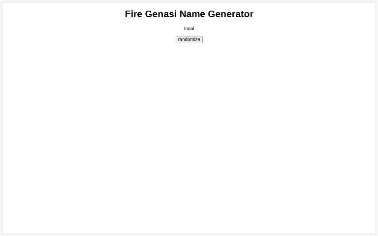 Fire Genasi Name Generator