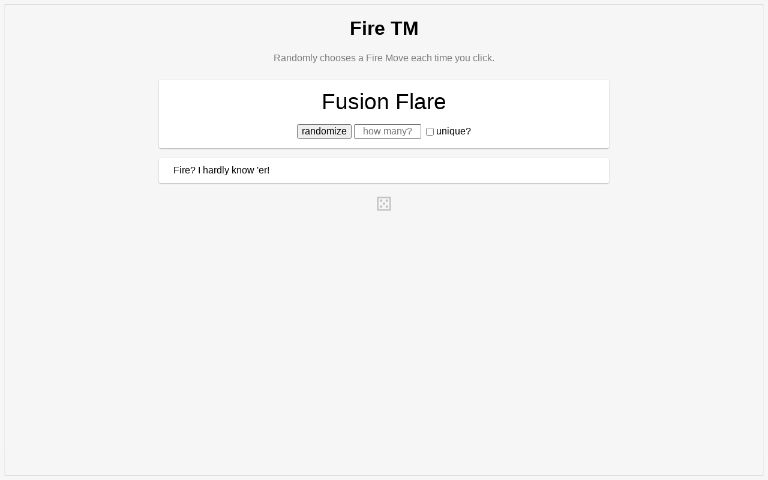 Fire TM ― Perchance Generator