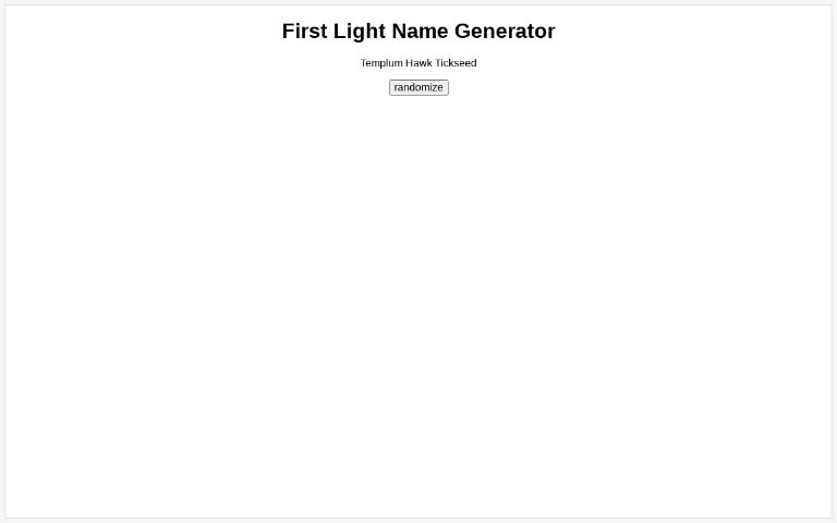 First Light Name Generator