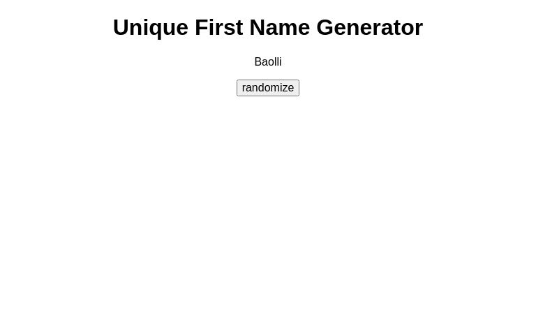 Unique First Name Generator