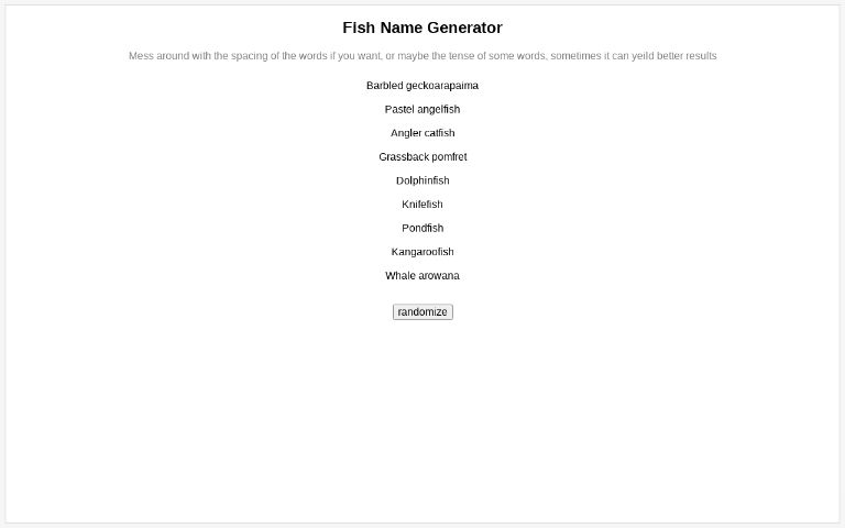 Fish Name Generator
