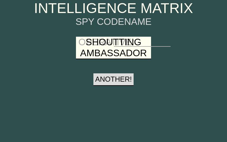 INTELLIGENCE MATRIX ― Perchance Generator