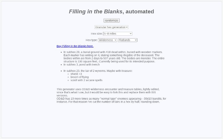 Filling in the Blanks, automated ― Perchance Generator