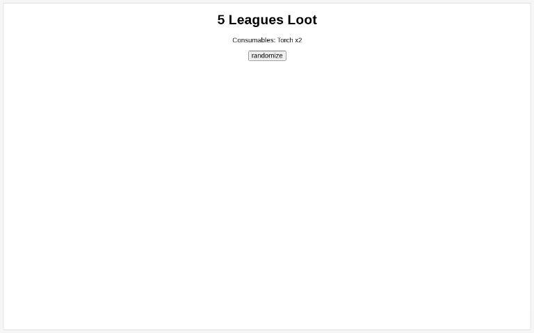 5 Leagues Loot ― Perchance Generator