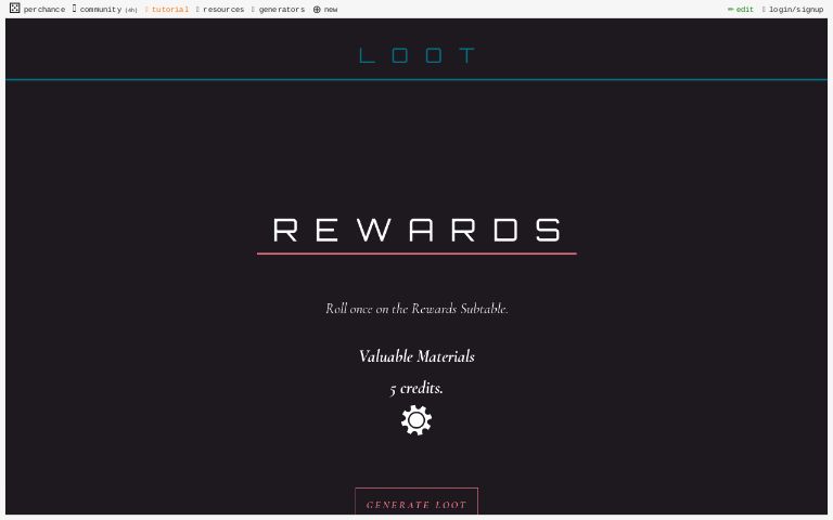 Loot ― Perchance Generator